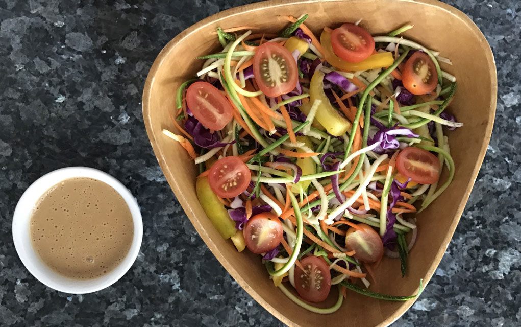 Zucchini Noodle Salad with Peanut Dressing | GoWell Recipes